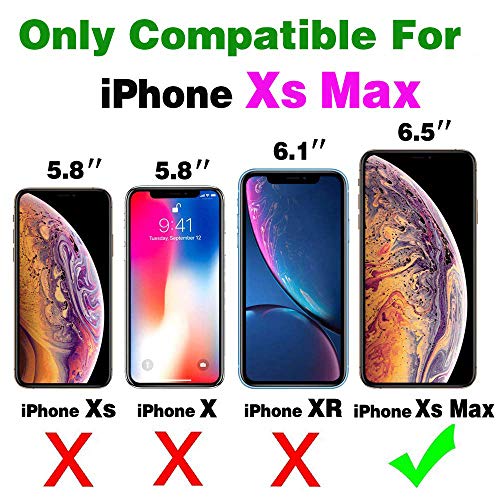 Asuwish Phone Case for iPhone Xs Max Wallet Cover with Tempered Glass Screen Protector and RFID Ring Credit Card Holder Cell Accessories i X XR Xsmax 10x SX Xmax 10xs 10s 10 Plus Xmaxs Women Off White