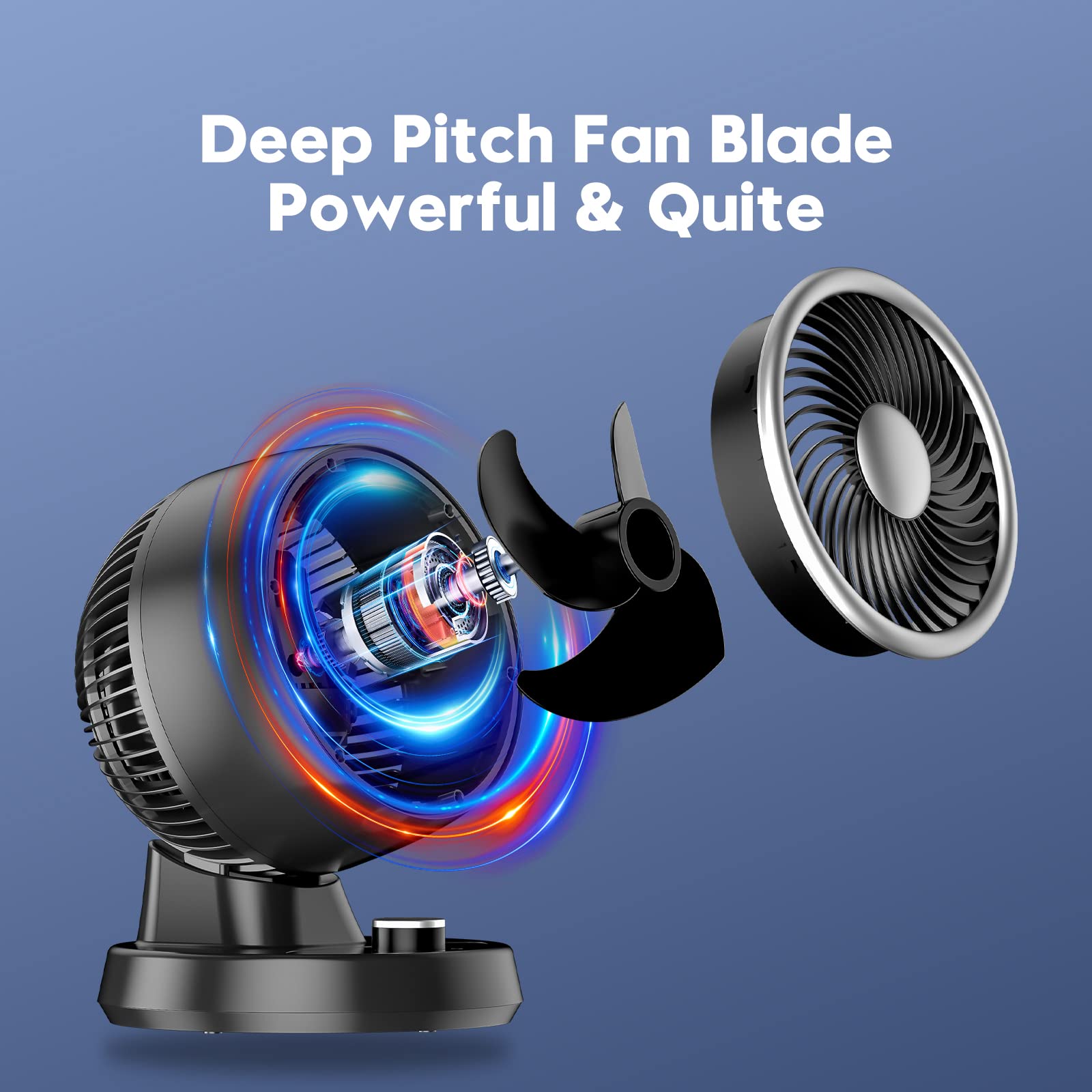 Auertech Small Desk Fan, 12" Quiet Oscillating Table Fan with 3 Speeds, Portable Room Air Circulator Fan, Bedside Cooling Fan for Bedroom Office Desktop Tabletop