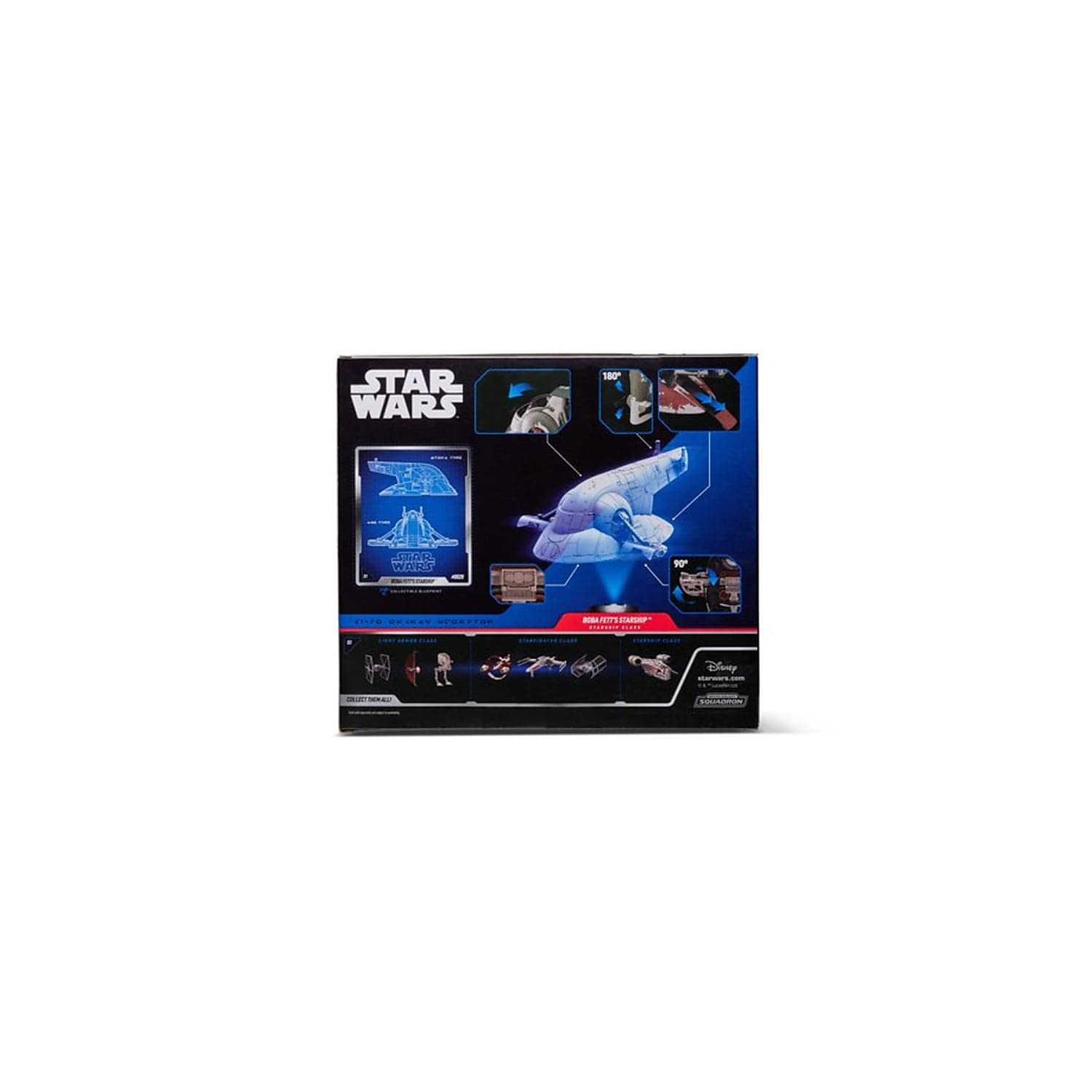 STAR WARS Micro Galaxy Squadron Starship Class Boba Fett’S Starship - 7-Inch Vehicle with 1-Inch Boba Fett and Fennec Shand Micro Figures