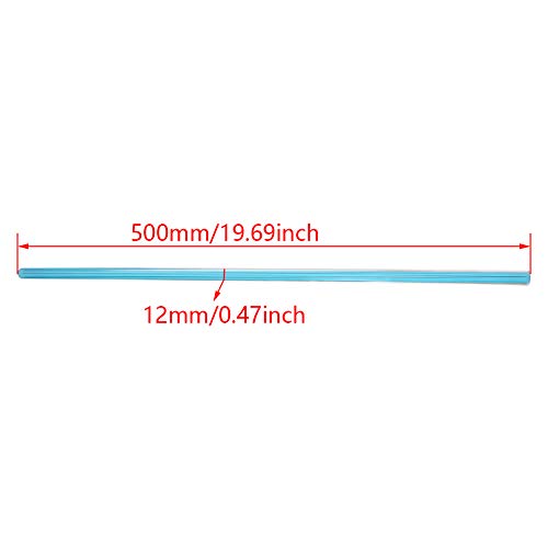 Fielect Light Blue Straight Line Acrylic Round Rod Bar Standard Plexiglas Tolerance Lightweight for DIY 12mm Diameter 500mm Height 1Pcs