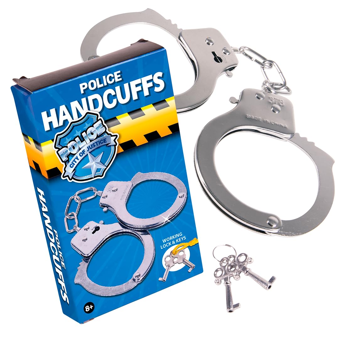 Kangaroo - Police Role Play Kids Toy Handcuffs with Keys for Kids, Fake Pretend Play Mini Metal Halloween Sheriff Handcuff Props, Police Toys, hand cuffs, Hand Cuffs Police, Toy Handcuffs for Kids