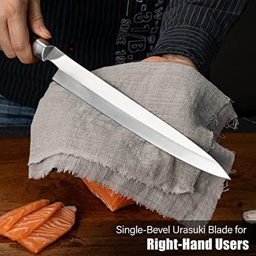 CHUYIREN Sushi Knife Sashimi Knife- 9.5 inch(240mm) 2PK, Wooden Handle And Wenge Wood Handle