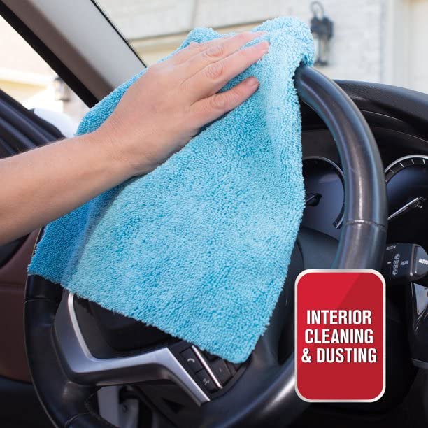 Microfiber Towels for Cars - Highly Absorbent Car Drying Towels, Lint-Free & Streak-Free Wash Multiple Use Wet Polish Dry Dust Cloth 15.7 x inch, 8 Pack, 12''