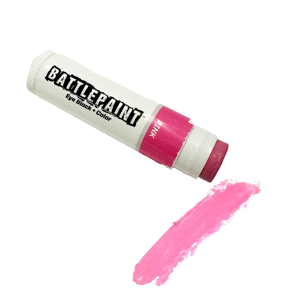 EyeBlack BattlePaint – Bright Colored Under Eye Black Grease for Pro Athletes and Super Fans – Baseball, Softball, Football – 1 Stick – Pink