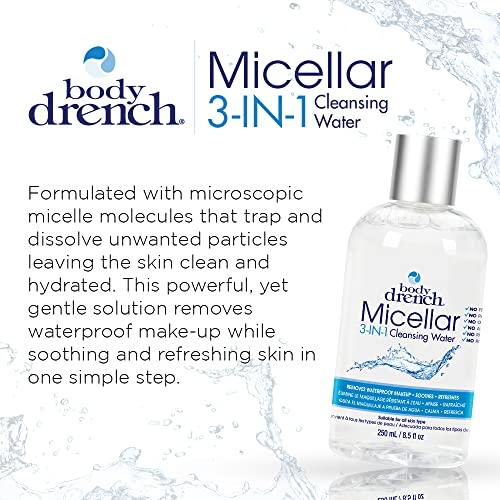 Body Drench Micellar 3-In-1 Cleansing Water β Removes Waterproof Makeup, 8.5 fl oz
