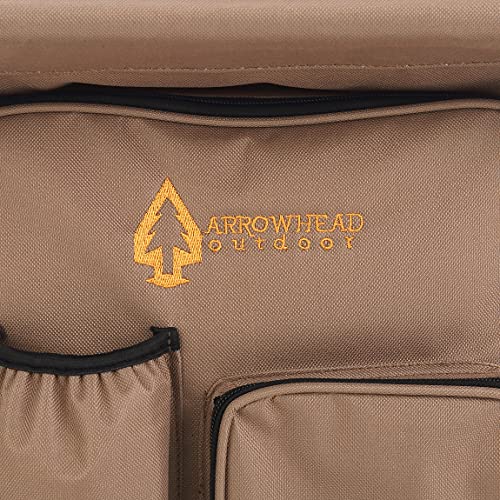 Arrowhead Outdoor Multi-Function 3-in-1 Compact Camp Chair: Backpack, Stool & Insulated Cooler, w/Bottle Holder & Storage Bag, External Pockets, Backrest, Fishing, Hiking, Heavy-Duty, USA-Based