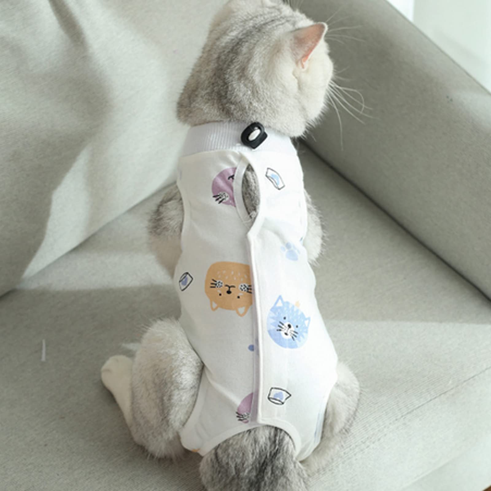 HACRAHO Pet Recovery Suit, 1 PCS Cat Surgical Recovery Suit Breathable E-Collar Alternative for Cats and Dogs, Chest Girth 14.96-18.11"