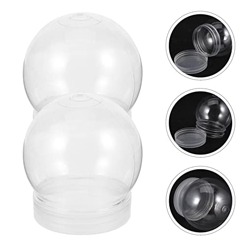 GANAZONO DIY Snow Globe 10PCS Plastic Water Globe Clear S Globes with Screw Off Cap for DIY Crafts and Home Decoration