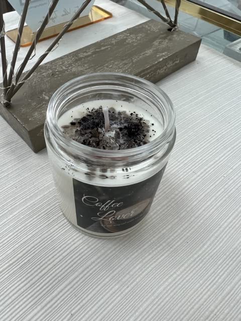 Coffee Smoky Quartz Crystal Soy Candle - Manifestation - Vegan Soy Candle Aromatherapy