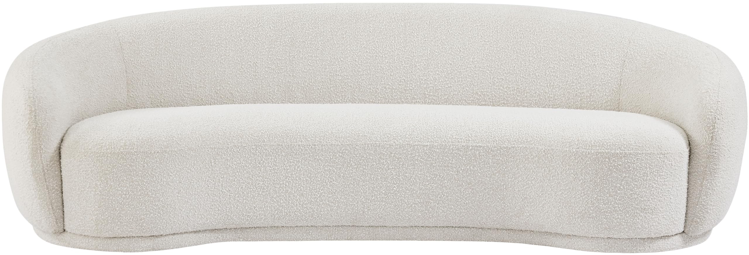 Meridian Furniture 693Cream-S Hyde Collection Modern | Contemporary Boucle Fabric Upholstered Sofa, Cream, 89.5" W x 38" D x 27.5" H