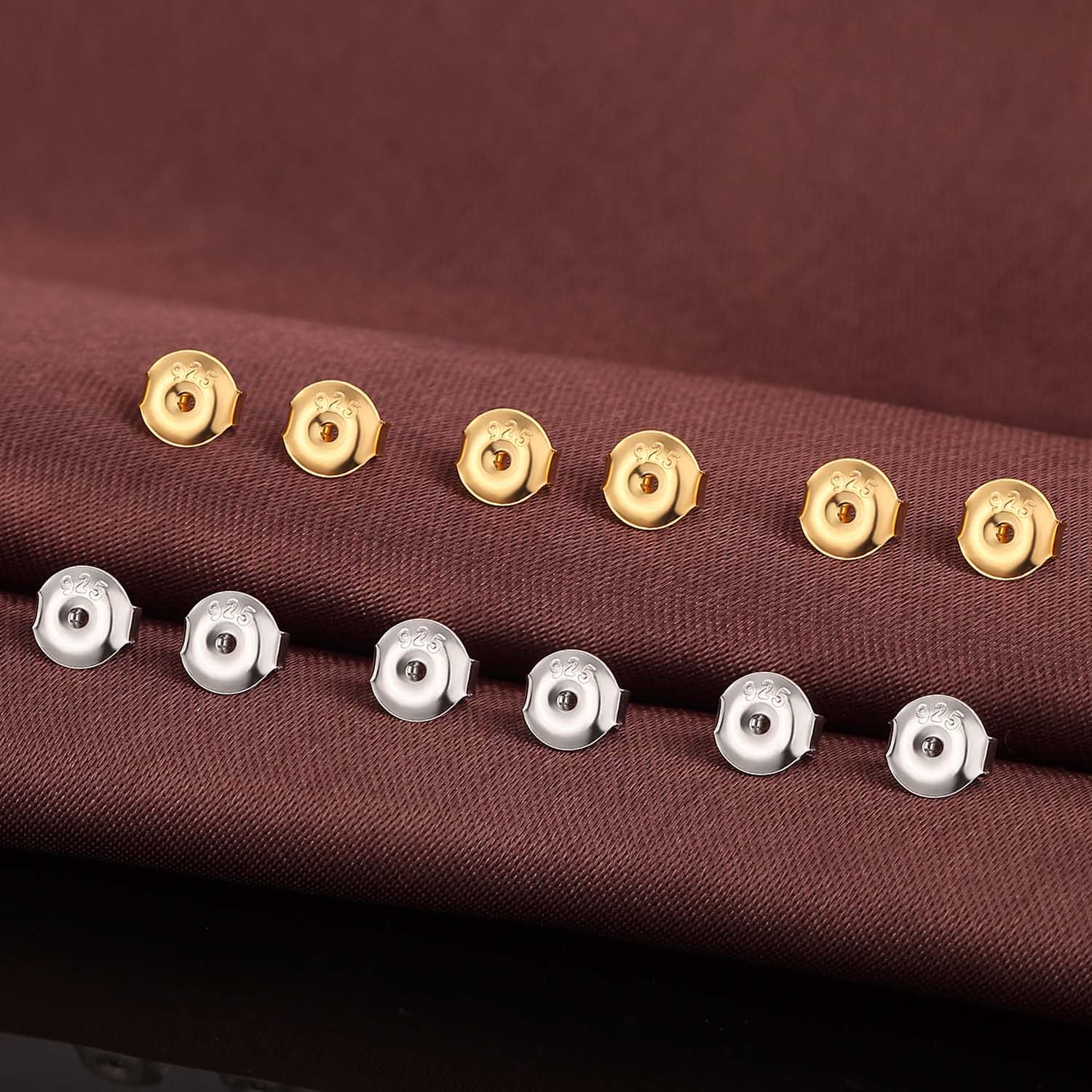 DELECOE 14K Gold Plated Earring Backs Replacements, 925 Sterling Silver Hypoallergenic Secure Gold Earring Backs Locking for Studs Earrings