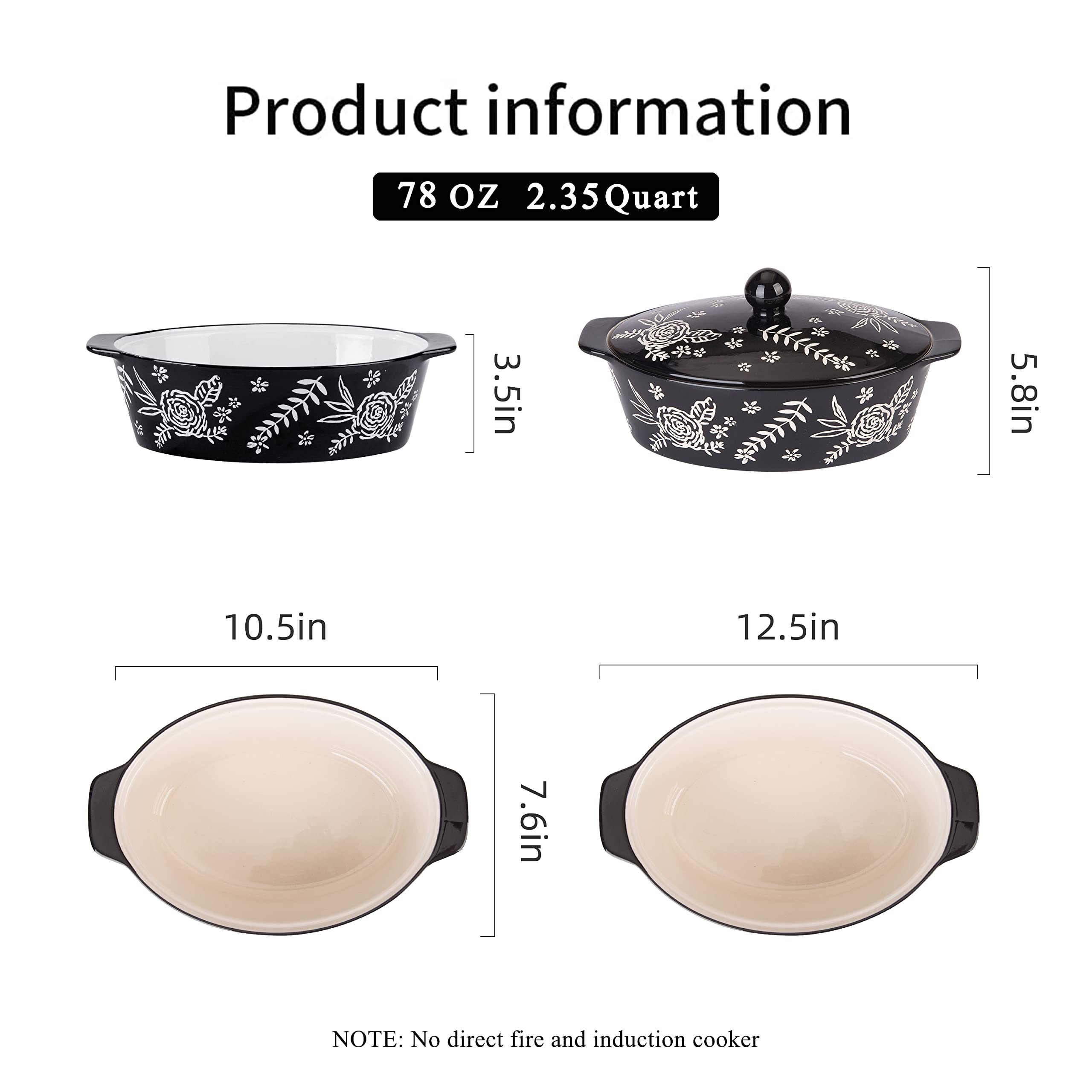 Wisenvoy Casserole Dish With Lid Casserole Dish Casserole Dishes For Oven Baking Dishes For Oven Ceramic Baking Dish
