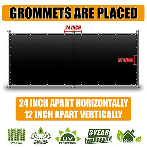 ColourTree 6' x 4' Black Shade Cloth Tarp with Grommets - 90% Sunblock, Durable Net Mesh Fabric for Dog Kennel, Plant Cover, Patio, Chicken Coop & Pet Playpen Roof (We Make Custom Size)