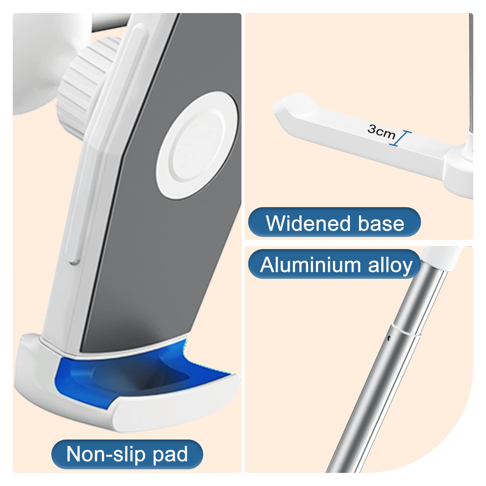bifine Tablet Stand for Bed and Sofa Laying Down, 360 Degree Rotating, Adjustable Width and Height Bed Tablet Mount for Single or Two Persons, Fit to iPad Cellphone Tablet Kindle