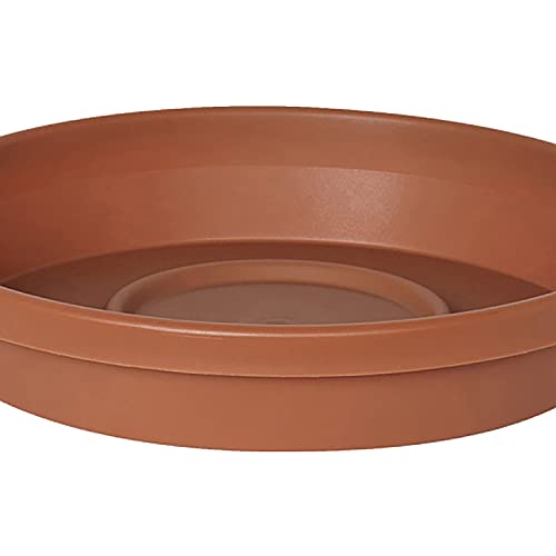 Bloem Terra Pot Round Drain Saucer: 16" - Terra Cotta - Tray for Planters 11-16", Matte Finish, Durable Resin, Ribbed Bottom, for Indoor and Outdoor Use, Gardening, Planter Not Included
