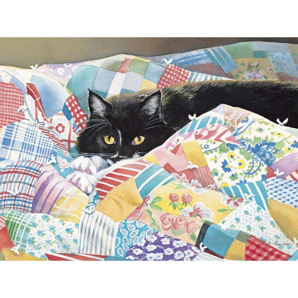 LANG Grandma's Quilt Cat 500 Piece Jigsaw Puzzle