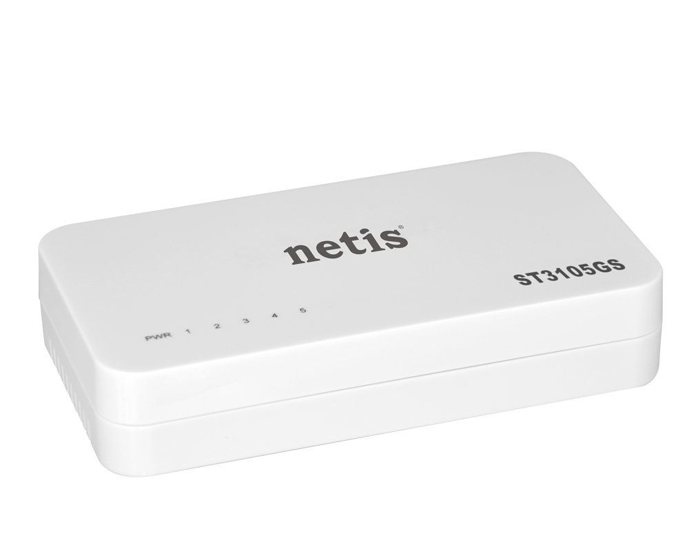 Netis ST3105G Unmanaged 5-Port 10/100/1000M Gigabit Desktop Switch, Auto-Negotiation and Plug and Play, 10Gbps Capacity