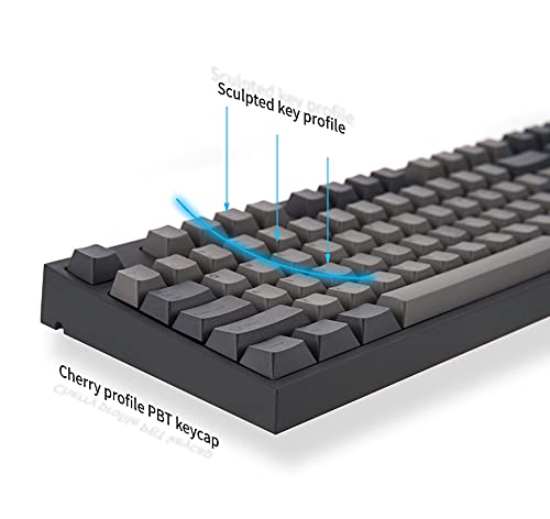 MSTONE Groove T 87 Keys Mechanical Keyboard,Backlighting,Cherry Profile PBT Keycap,Dye Subbed Legends,USB-C Cable,Space Saving,for Windows and Mac,Cherry Green MX