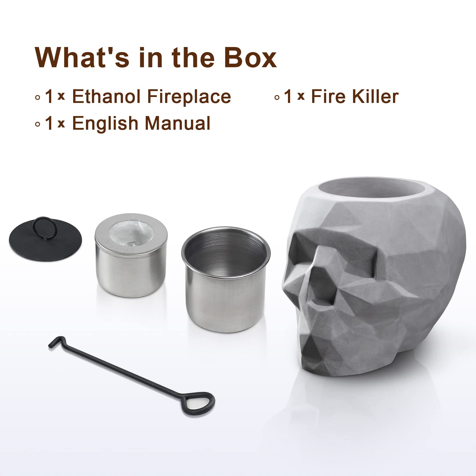 BRIAN & DANY Tabletop Fire Pit, Portable Mini Fireplace for Indoor and Outdoor Use