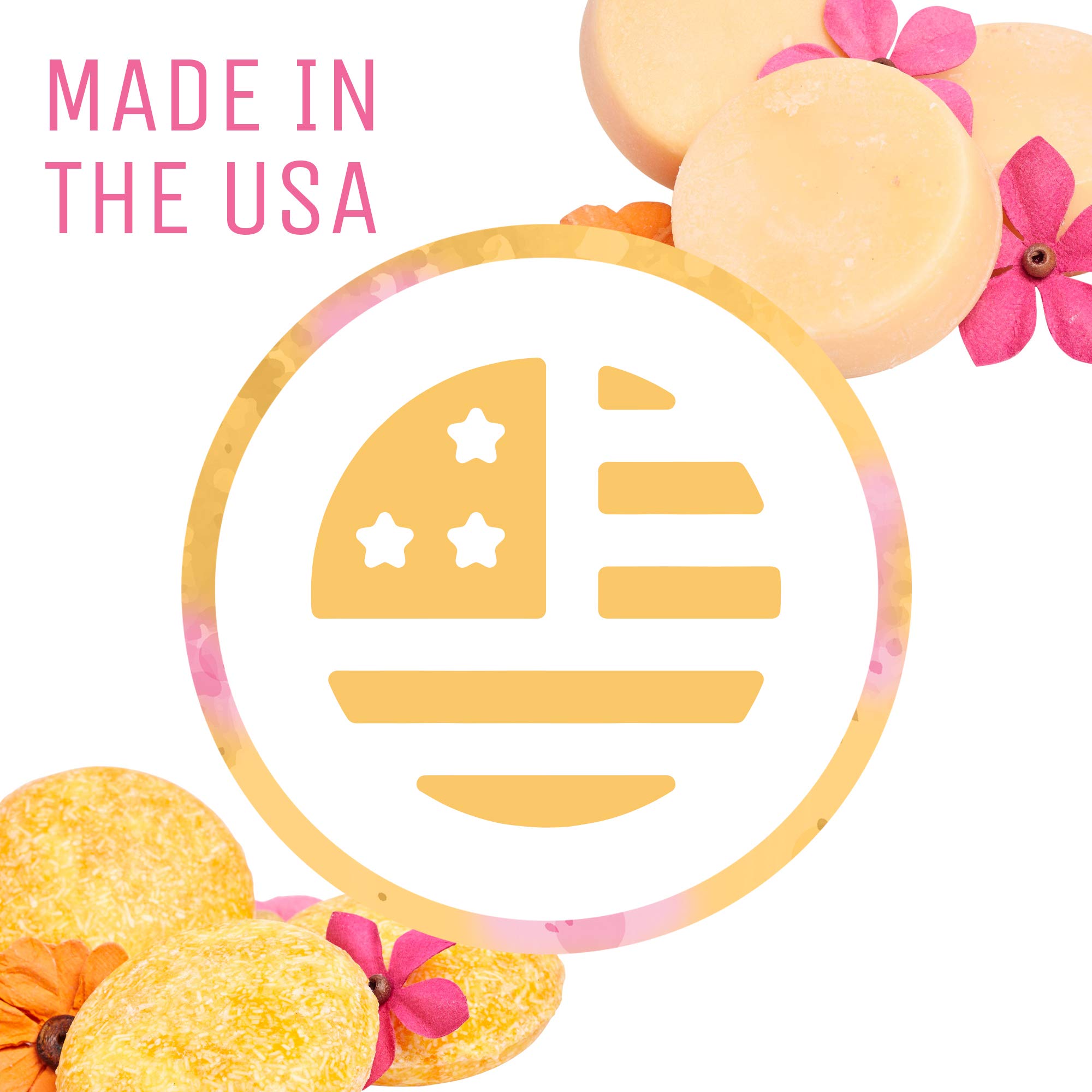 Sweet & Sassy Shampoo + Conditioner Bars: Includes 1 Shampoo, 1 Conditioner. Made in the USA. Natural, Organic, SLS Free, Safe for Color Treated Hair. Sunkissed