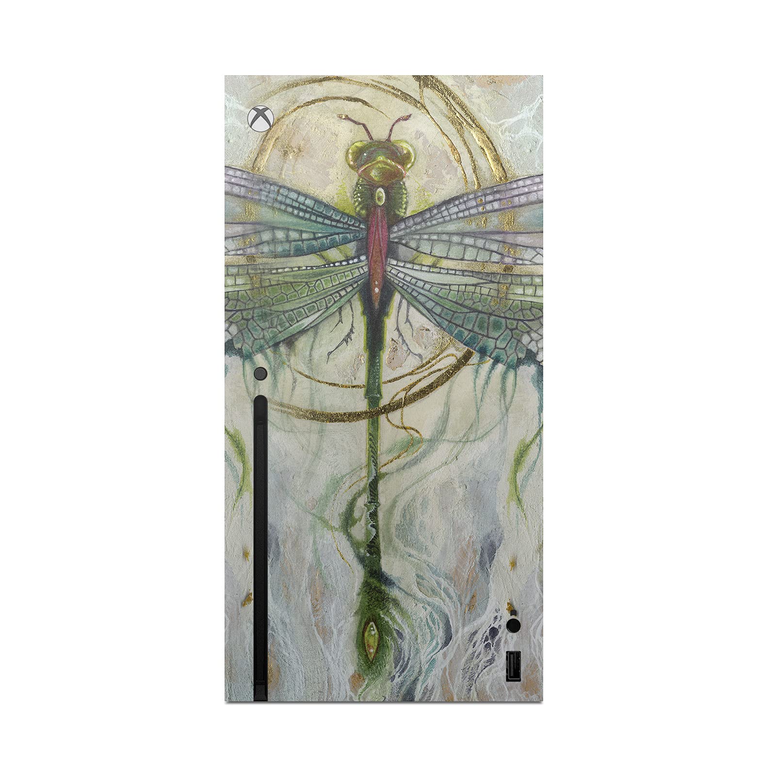 Head Case Designs Officially Licensed Stephanie Law Damselfly 2 Art Mix Vinyl Sticker Gaming Skin Decal Cover Compatible With Xbox Series X Console and Controller Bundle