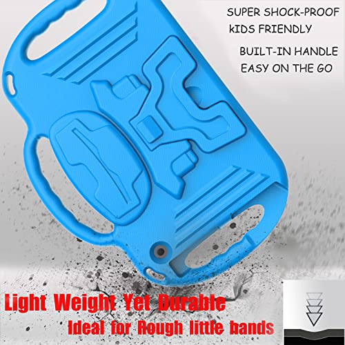 LTROP Kids Case for Fire HD 10 and Fire HD 10 Plus (11th Generation, 2021 Release) 10.1-Inch with Shoulder Strap, Light Weight Shockproof Kid-Proof Handle Stand Cover Case for Fire HD 10 2021, Blue