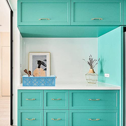 FEILANDUO Shelf Baskets 2Pcs Macrame Toilet Paper Storage Baskets for Organizing Boho Decor Boxes Bathroom Woven Baskets with Handle Home Decoration (Blue)