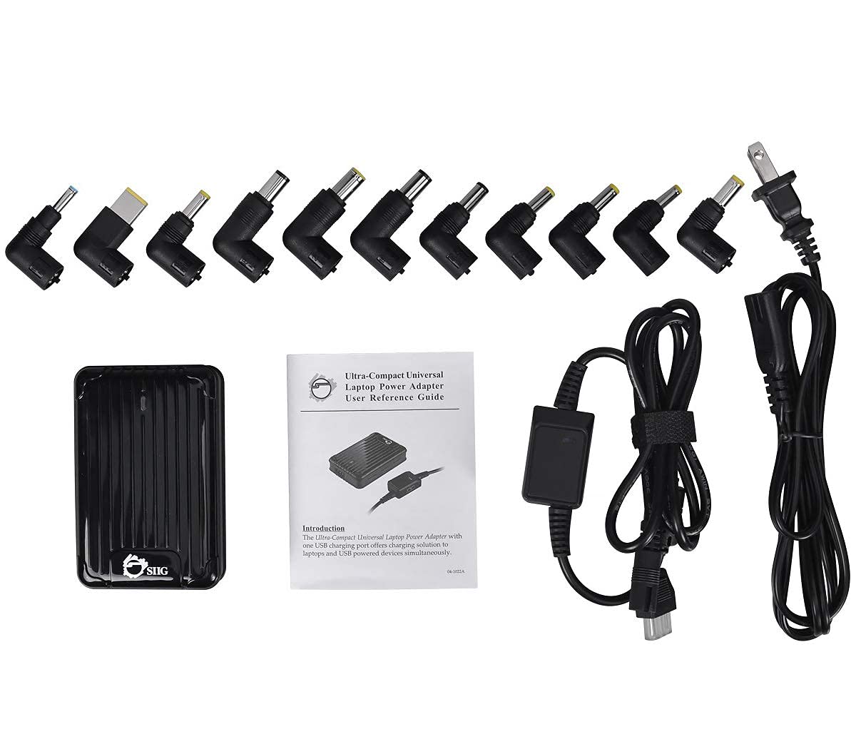SIIG (AC-PW1112-S1) Ultra-Compact Universal Laptop Power Adapter -65W for Samsung Sony Dell HP Lenovo IBM Acer Gateway Acer Fujitsu Toshiba Liteon Delta Compaq , Black
