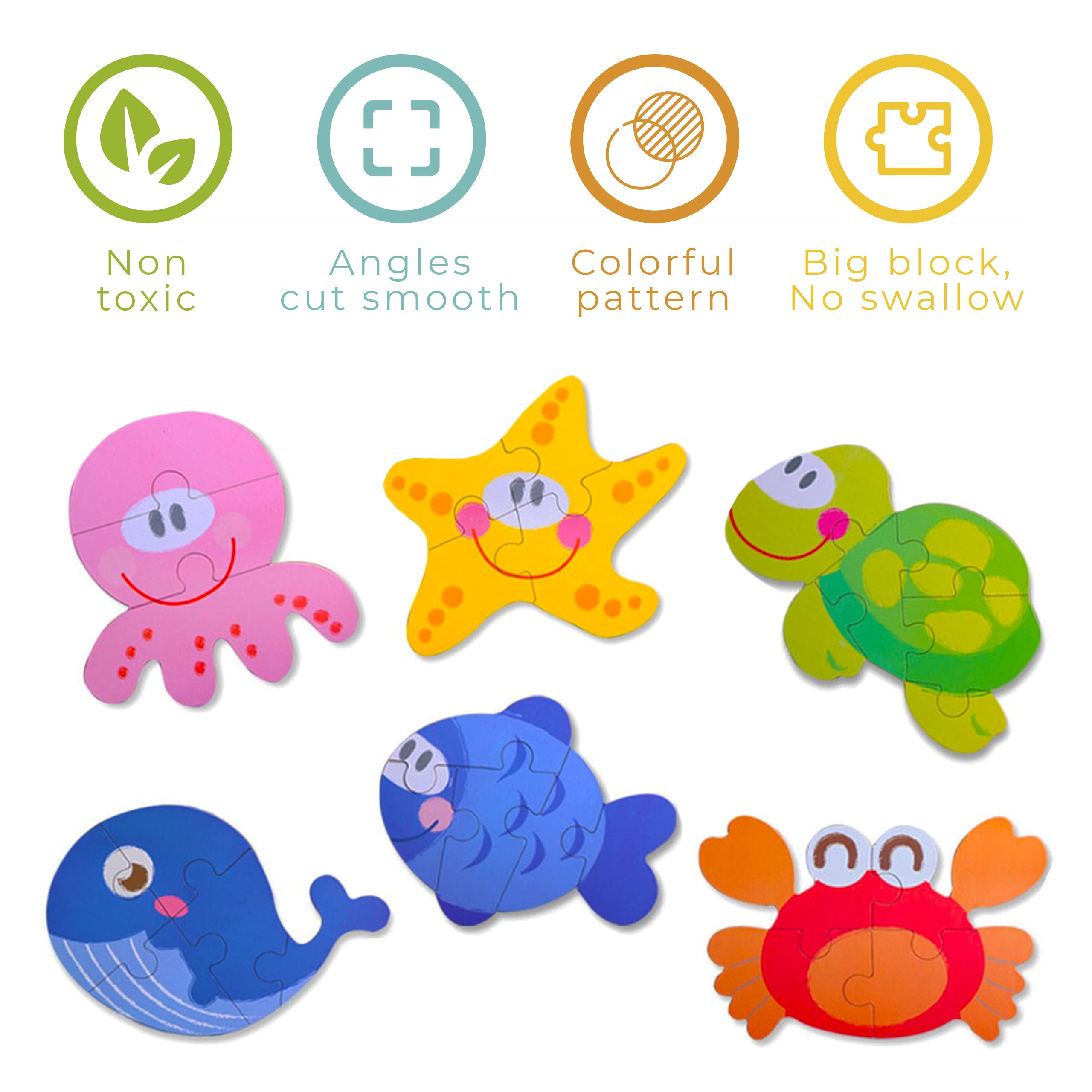 Beks Toys Baby Puzzles β Cute Baby Animals Puzzle in Tin Box β Engaging and Simple Puzzle for 1+ Year Old β My First Puzzle Set with