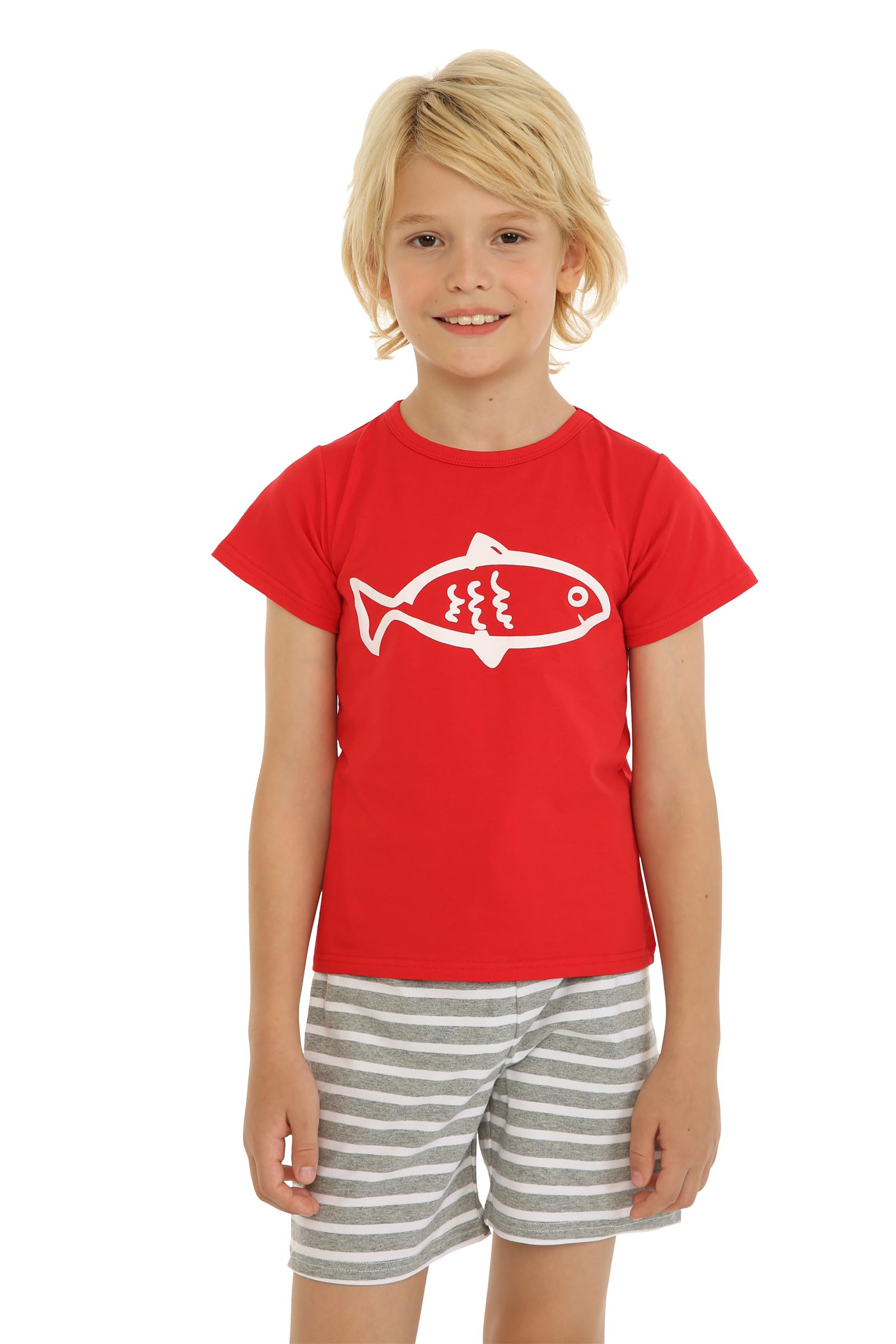 Mud Kingdom Toddler Boys Short Clothes Sets Beach Outfits Holiday 24 Months Red