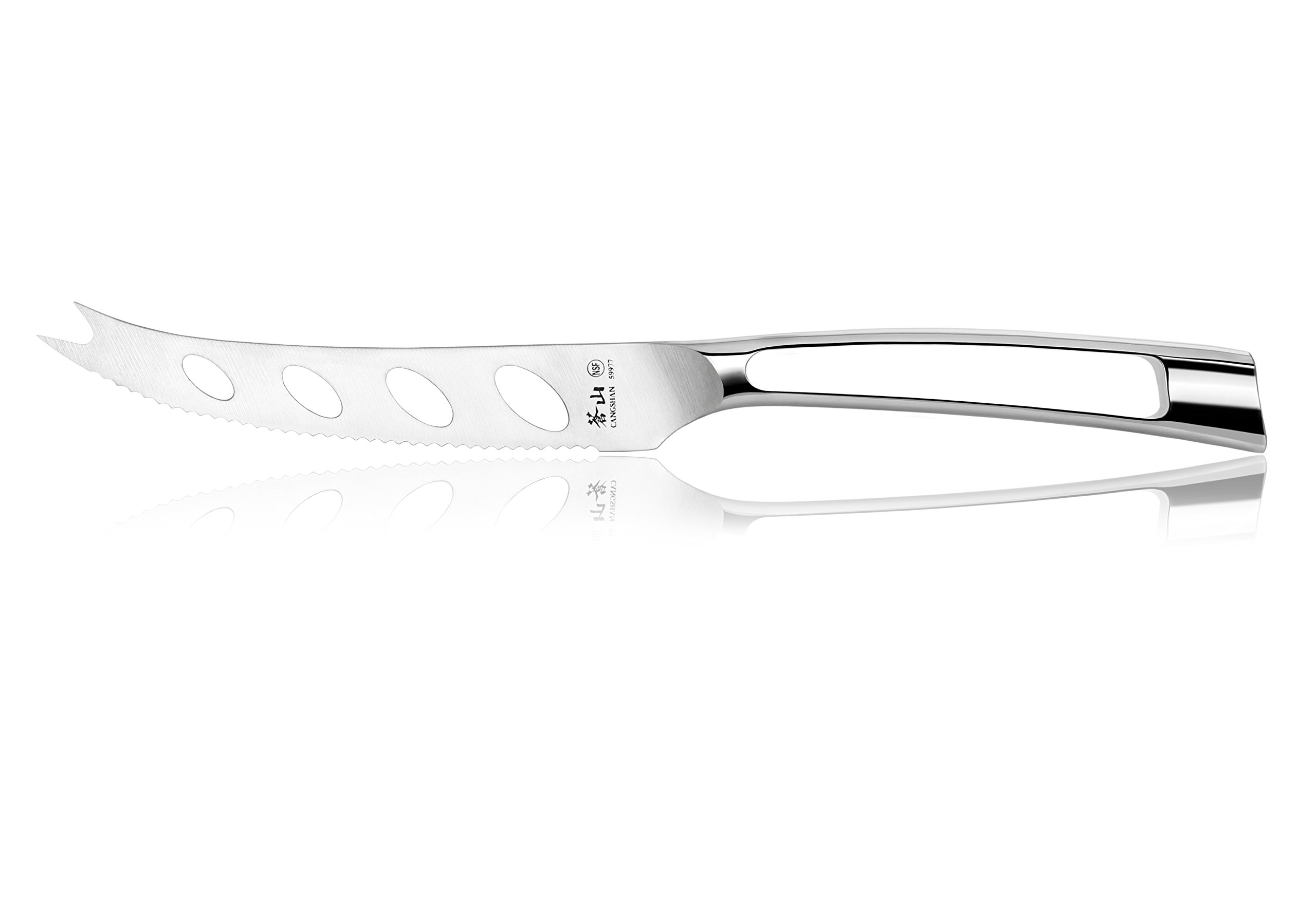 Cangshan N1 Series German Steel Forged Tomato and Cheese Knife, 5" Blade, Silver