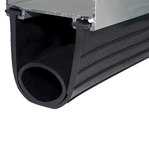 DGSL Garage Door Seals Bottom Rubber Weather Stripping Kit Seal Strip Replacement,Universal Weatherproof Threshold Buffering Sealing Rubber 5/16 Inch T Ends, 3 3/4 Inch Width (16 Ft, Black)