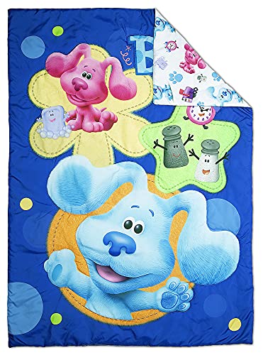 Blues Clues You Are Smart 4 Piece Toddler Bedding Set β Includes Comforter, Sheet Set β Fitted + Top Sheet + Reversible Pillowcase for Boys And Girls Beds, Blue