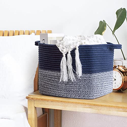 Goodpick Cube Storage Bins - Shelf Baskets for Storage Towel Book Cloth Storage Bins for Office Woven Basket for Shelves Baby Laundry Basket Toys storage Basket Closet Storage Basket 13''x9.8''x 9''