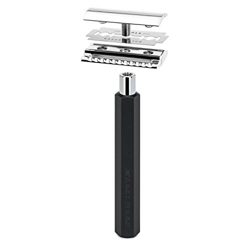 MÜHLE HEXAGON Graphite Double Edge Safety Razor (Closed Comb) For Men - Perfect for Every Day Use, Barbershop Quality Close Smooth Shave