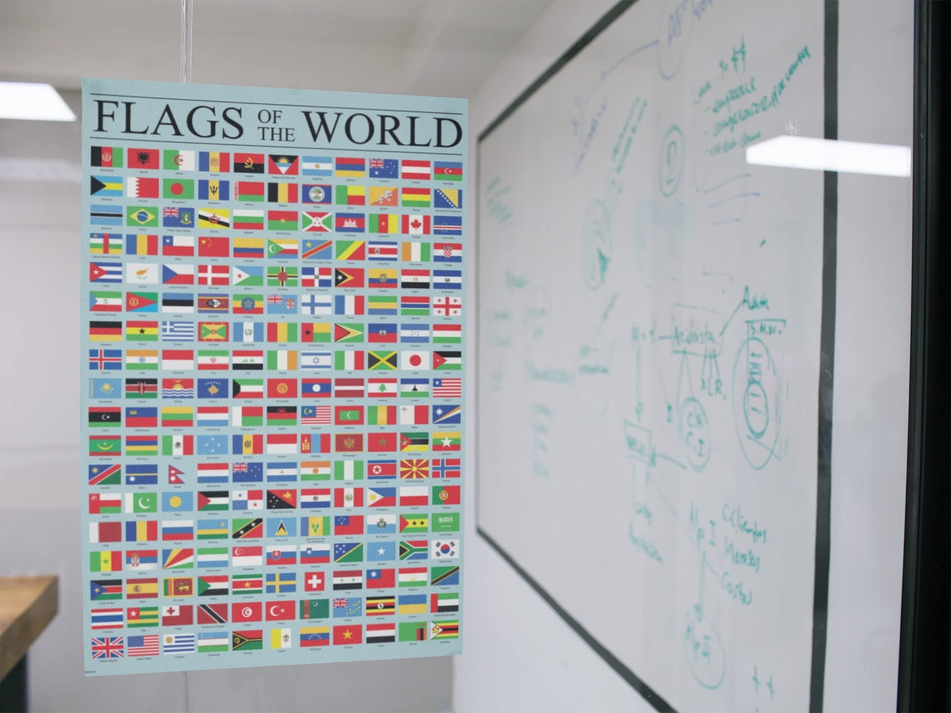 Flags of The World Classroom Reference Chart National Countries Country Symbol Educational Teacher Learning Homeschool Display Supplies Teaching Aide Cool Wall Decor Art Print Poster 12x18