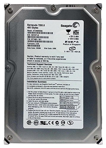 Seagate ST3400832A Barracuda 400GB 7200 RPM EIDE/IDE PATA Hard Drive. 8MB Buffer DMA/ATA-100 Ultra-3.5 Inch (Low Profile) 1.0 Inch.
