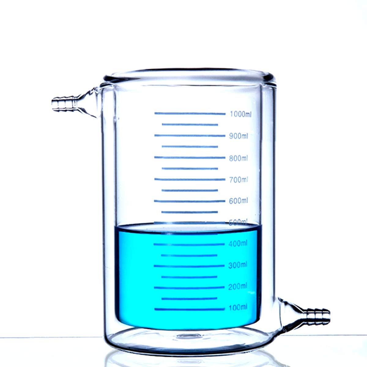 Deschem 1000ml Jacketed Glass Beaker 1 Litre Jacket Flask Lab Glassware