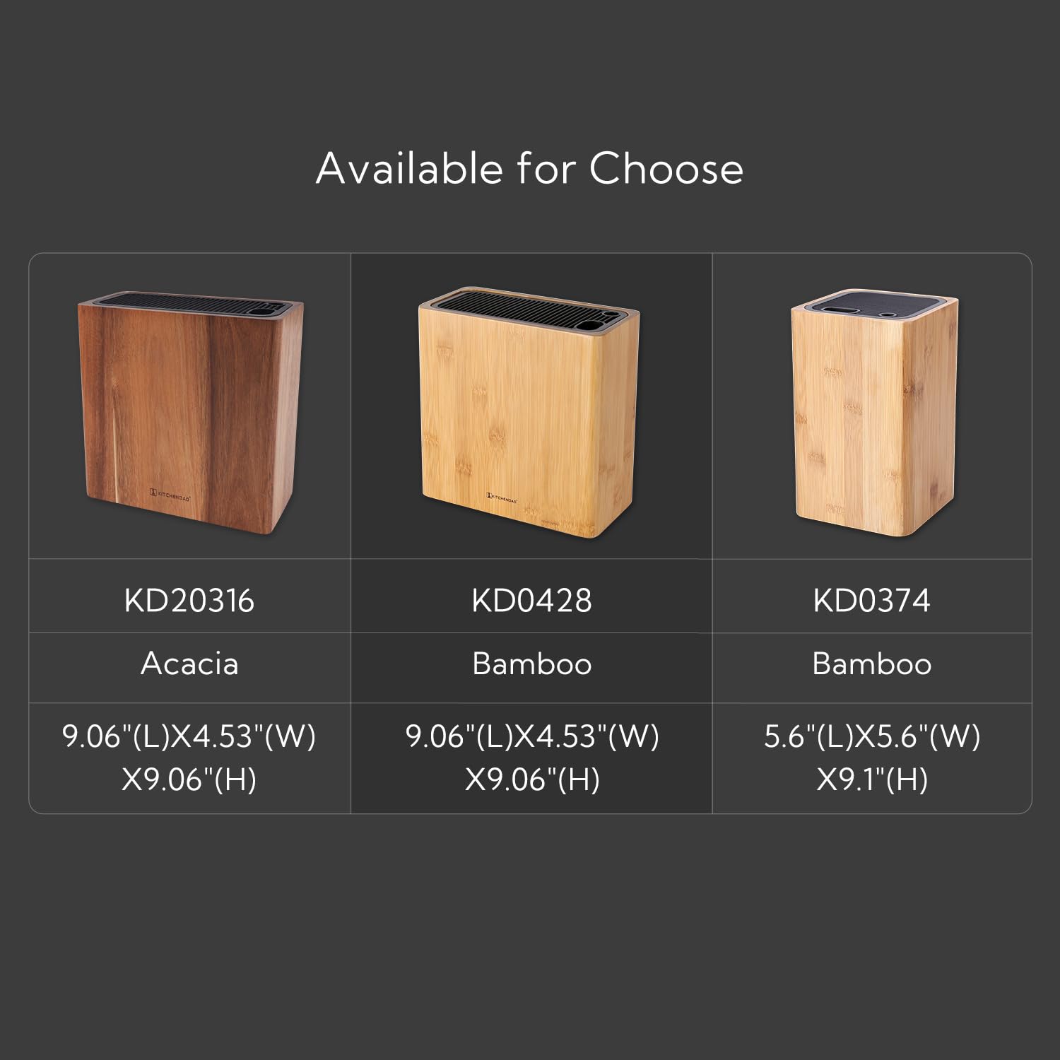 Deluxe Universal Knife Block with Slots for Scissors and Sharpening Rod - Eco-Friendly Bamboo Knife Holder For Safe, Space Saver Knives Storage - Unique Slot Design to Protect Blades - by KITCHENDAO