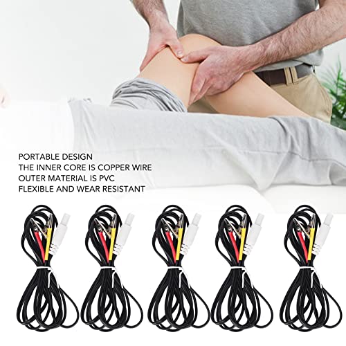 Clip Electrode Wire, 5pcs Black TENS Electrode Wire for Men Women for Travel