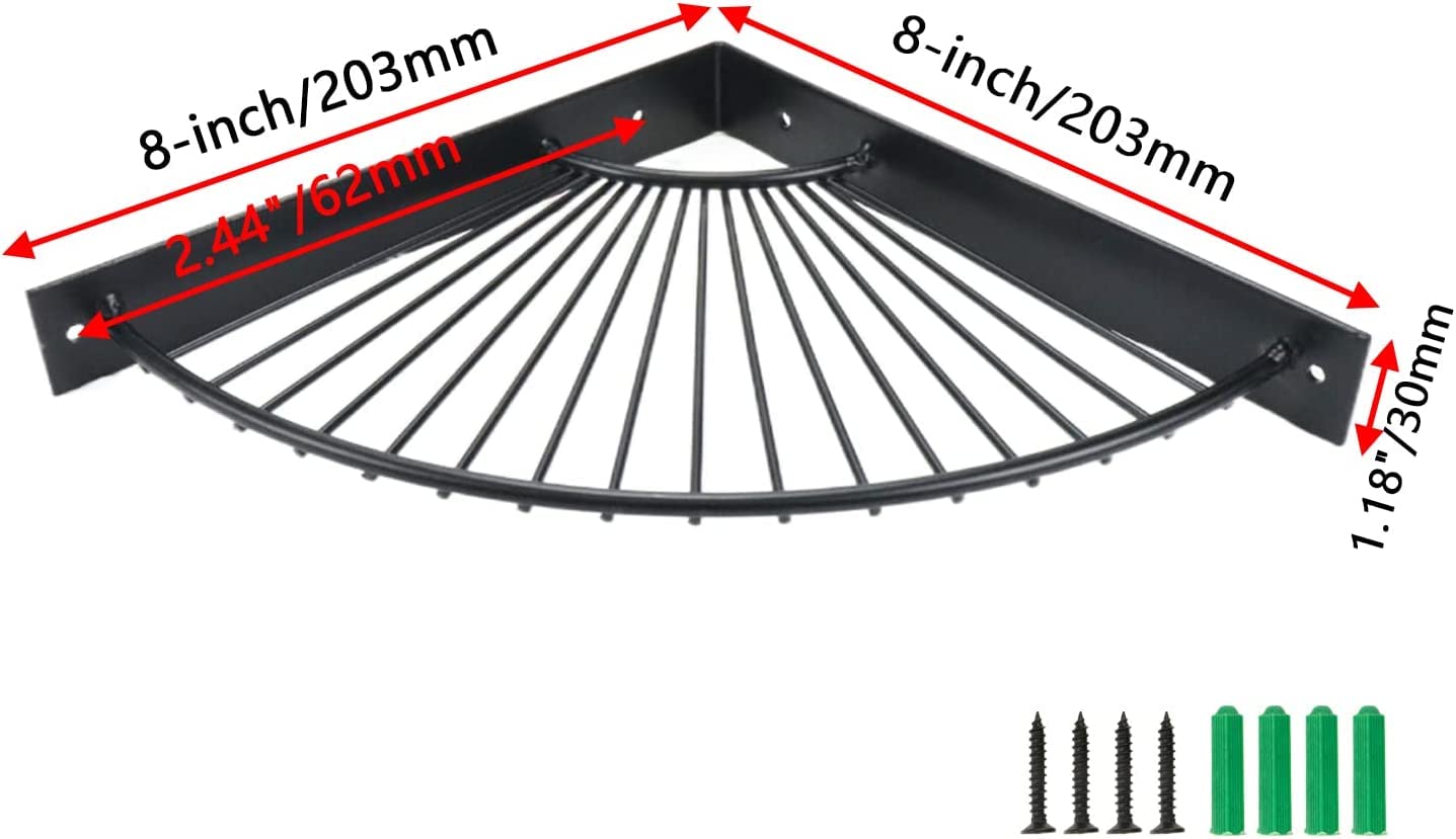 BITNAT Shelf Brackets Wall Shelves Decorative Shelf Brackets 8-inch Floating Shelf Bracket Wall Mounted Triangle Shape Matt Black Floating Support Bracket - 2pcs