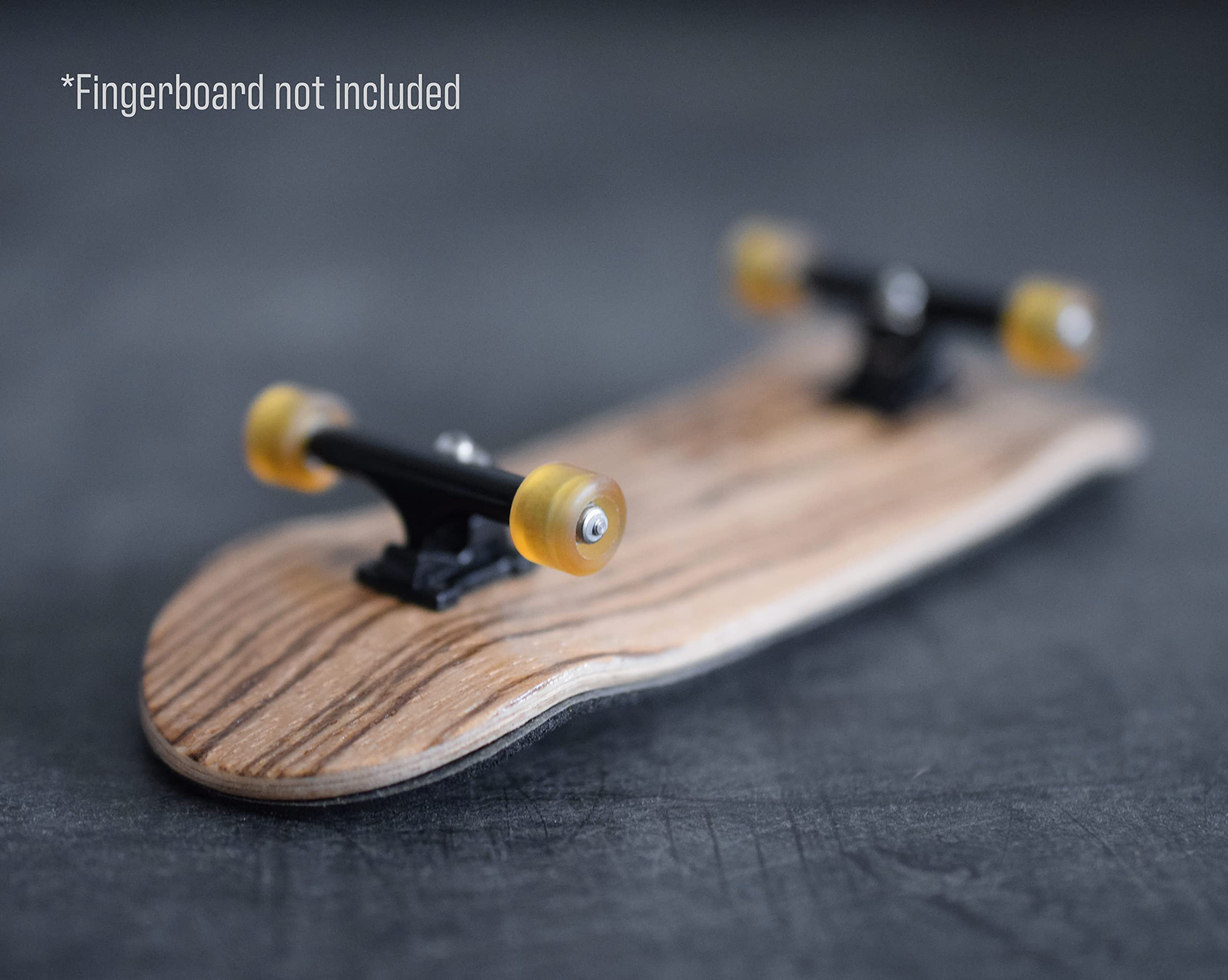 Teak Tuning Apex 61D Urethane Fingerboard Wheels - Mini Shorty Shape, 6.6mm Diameter - ABEC-9 Stealth Bearings - Made in The USA - Honey Colorway