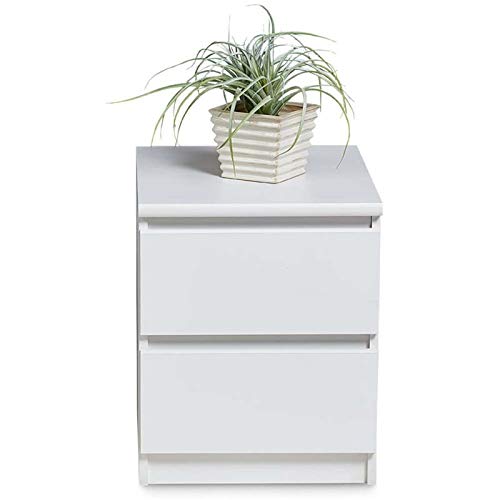 Tvilum Scottsdale 2 Drawer Nightstand, 15.91 in x 19.69 in x 19.49 in (D x W x H), White Woodgrain