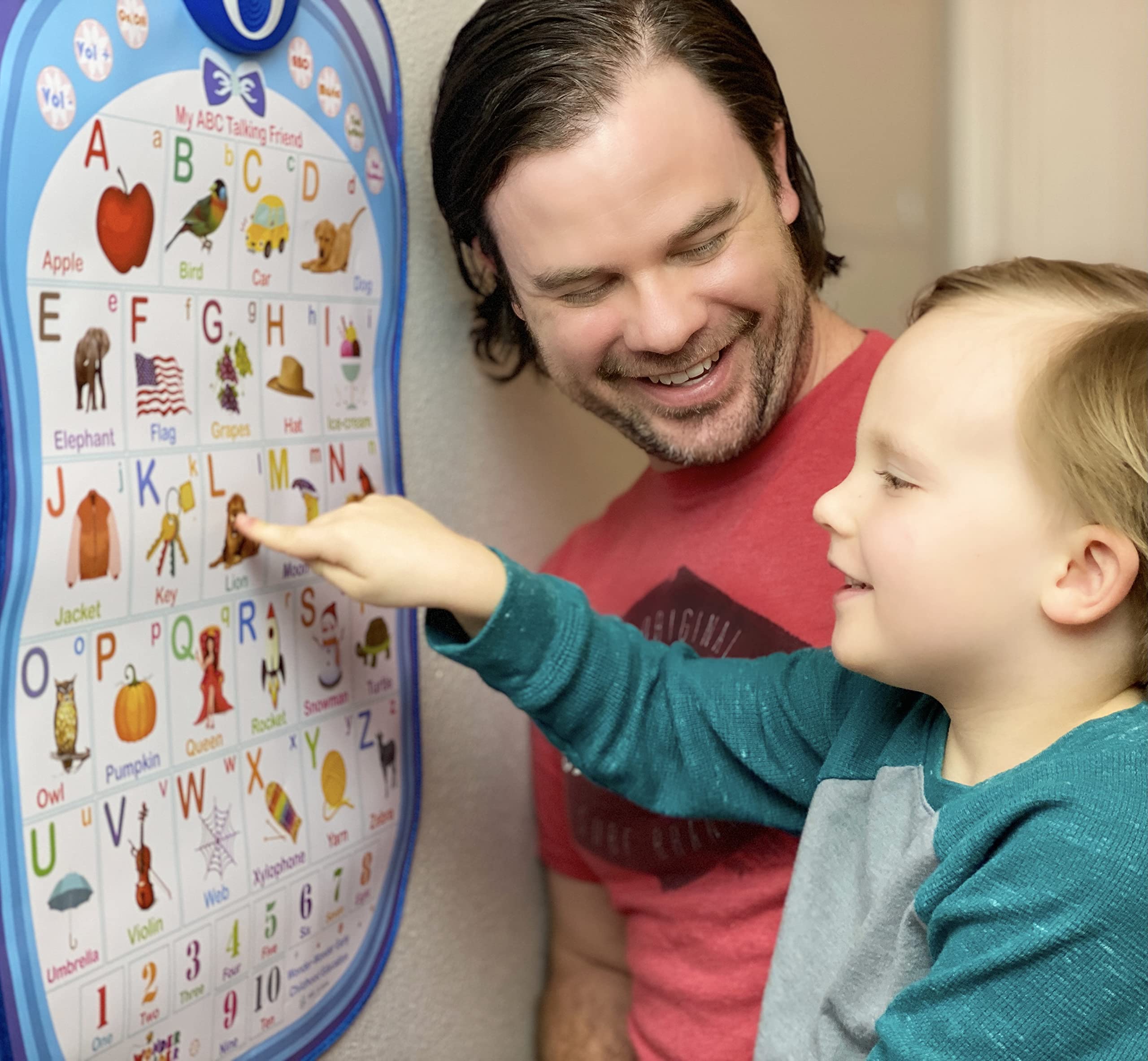 My ABC Talking Friend Interactive Alphabet Toy Talking Poster Wall Chart, Educational Toy for Learning Toddlers, Age 2+ Year Old, Kindergarten, Preschool Boys and Girls [BLUE COLOR ONLY]