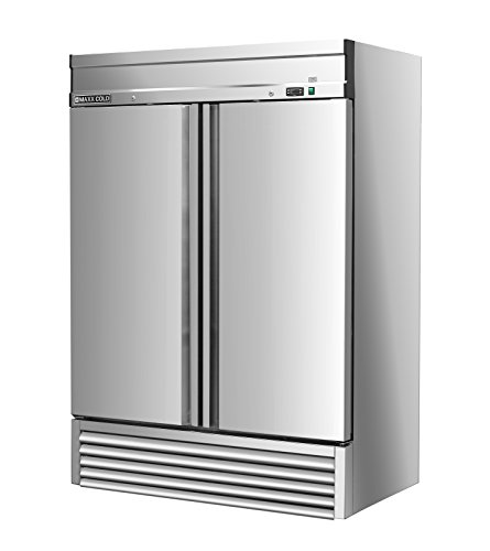 Maxx Cold MXSR-49FDHC Commercial Reach-in Refrigerator Freestanding 2-Door, with Heavy Duty Shelves Digital Controls and Automatic Defrost, Stainless Steel