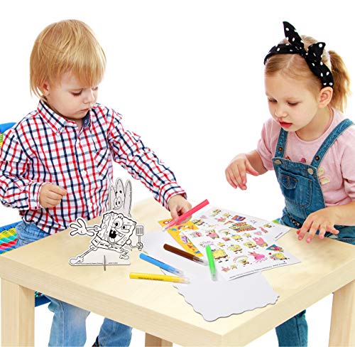Gift Boutique SpongeBob Squarepants Coloring and Activity Tin Box, Crayons Stickers Mess Free Craft Kit for Toddlers Boys Girls Kids, Bookmark Included