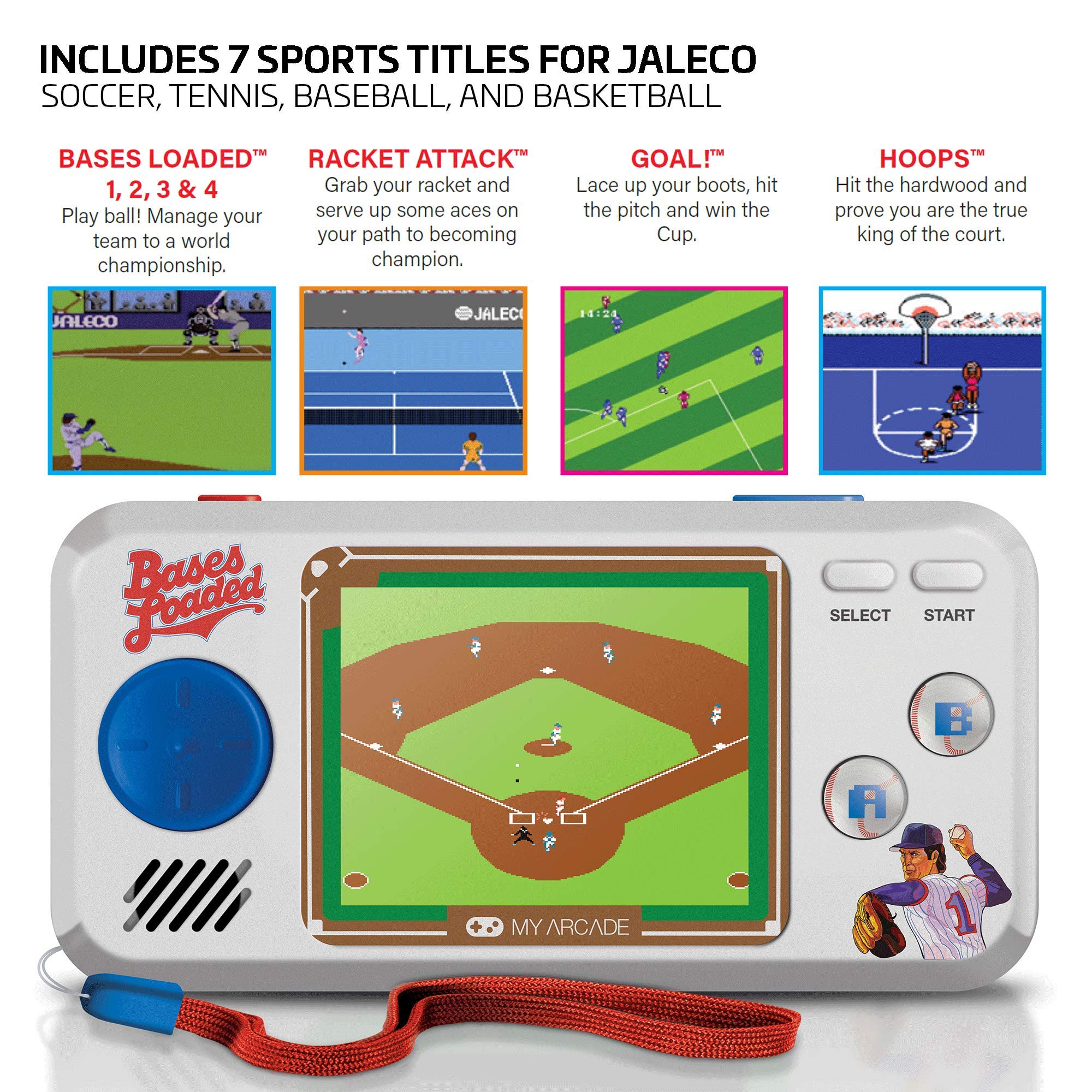 My Arcade Bases Loaded Pocket Player - Collectible Handheld Game Console with 7 Games (DGUNL-3278)