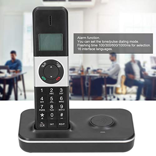 Cordless Desk Telephone for Home and Office Use, Cordless Phone System for Home or Small Business Digital Cordless Telephone Caller ID HandsFree Business Fixed Landline, 100β240V