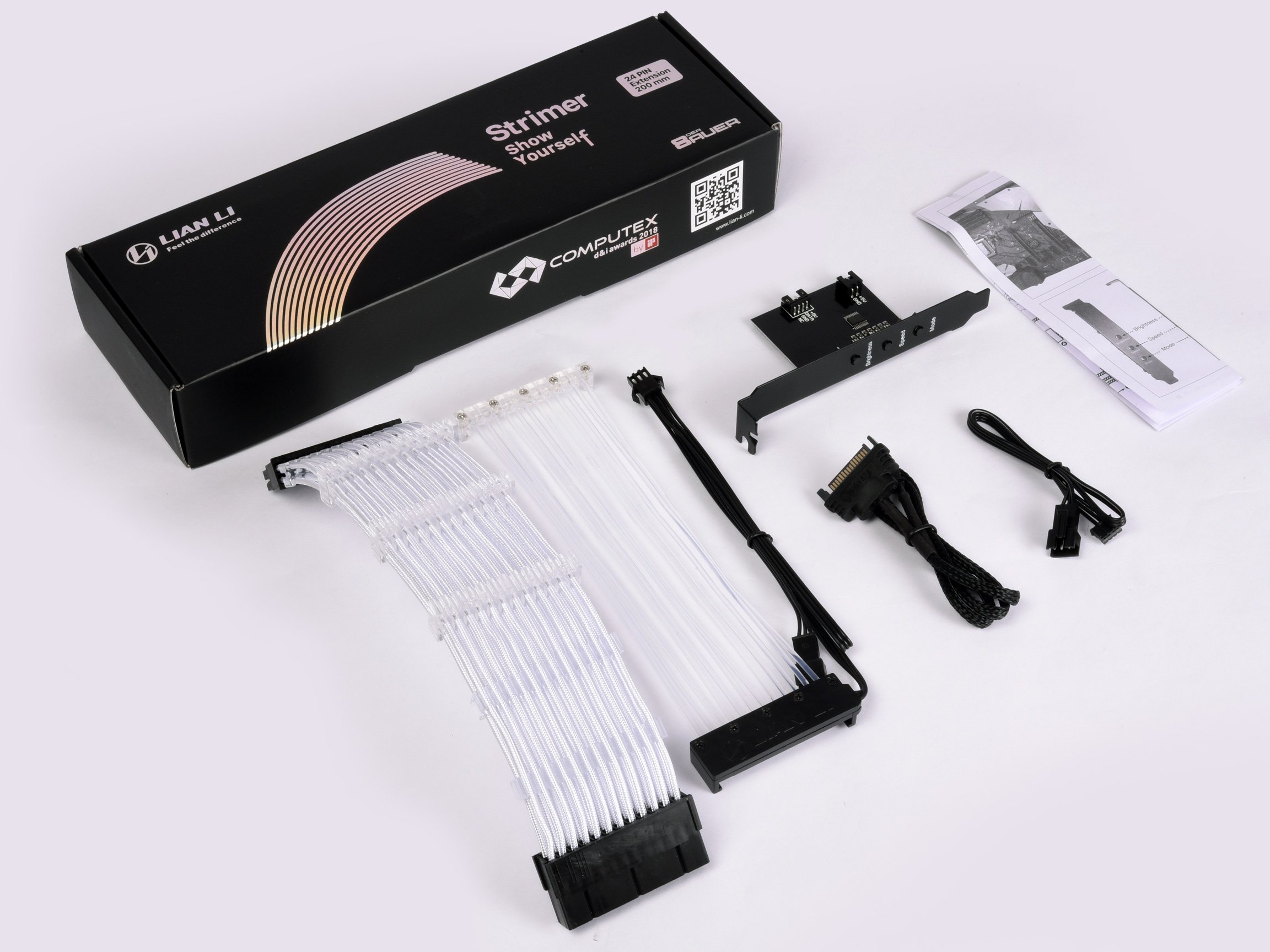 Lian Li Strimer RGB PSU Cable black, 24 Pin Strimmer