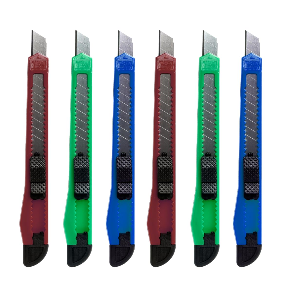 Box Cutter, 6 Pcs - Utility Knife for Cutting and Crafting - Versatile Box Cutter for Cartons, Cardboard and Boxes - Plastic Box Knife Retractable